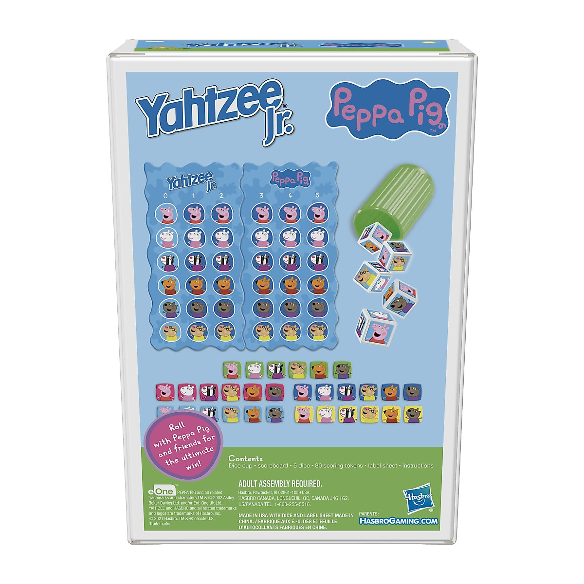 Hasbro Gaming Yahtzee Jr.: Peppa Pig Edition Board Game for Kids Ages 4 and Up, Counting and Matching Game for Preschoolers (Amazon Exclusive)