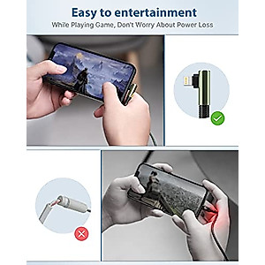 Yosou iPhone Charger 90 Degree 6FT 2Pack, Apple Certified Lightning Cable Braided Fast Charging Cord Right Angle Phone Charger iPhone Compatible with iPhone 13 12 11 Pro XR XS 10 8 7 6 6s - Green