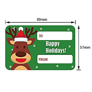 L LIKED 120 PCS Christmas Gift Label Tag Stickers - to and from, Peel and Stick Self Adhesive Present Labels for Holiday Gift Box, Wrapping Paper, Gift Bag, (Christmas 5 Designs - 120 Count)