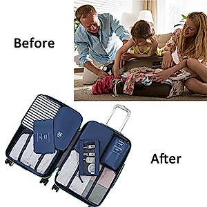 Treonca 8 Piece Packing Cubes for Luggage, Suitcase Cube Organizer,Lightweight Mesh Zipper, Clothes, Shoes, Luggage Organizer (beige)