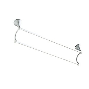 DOITOOL Double Towel Bar Wall- Mounted Brass Towel Bar Towel Holder Antique Brass Retro Towel Rack Wall Mounted Brass Storage Rack Smooth Towel Rack Towel Holder (White) Towel Storage Bar