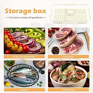 Quixleen Bacon Container for Refrigerator with Food Serving Tong and Small Square Storage Box Bacon Keeper with Sealing Lid Draining Plate Recording Function on the Lid