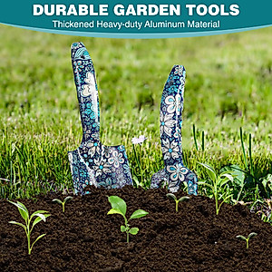 WORKPRO Garden Tool Set, 5 Pieces Gardening Work Gifts, Cast Aluminum Outdoor Hand Tools Kit for Men and Women, Including Trowel Transplanter Weeder Hand Fork Cultivator