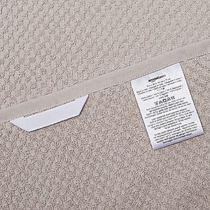 Amazon Basics 100% Cotton Soft & Absorbent, Popcorn Texture Terry Kitchen Cloth, Pack of 4, Beige Stripe, 28"L x 16"W