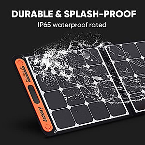 Jackery SolarSaga 100W Portable Solar Panel for Explorer 240/300/500/1000/1500 Power Station, Foldable US Solar Cell Solar Charger with USB Outputs for Phones（Renewed）