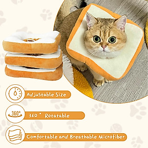 2 Pcs Adjustable Soft Dog Collar for Dog and Cat Recovery Cone Collar Cute Toast Shapes Dog Neck Cone After Surgery Elizabethan Collar for Puppy Cat Kitten