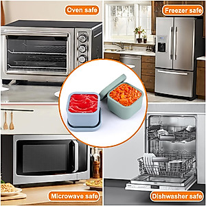 XANGNIER Silicone Dip Containers,Sauce Containers,2 * 4 oz Small Snack Containers,Condiment Containers with Lids