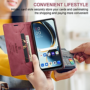 HAII Case for OnePlus Nord N30 5G 2023,PU Leather Folio Flip Wallet Case with Card Holster Stand Kickstand Magnetic Closure Shockproof Phone Cover for OnePlus Nord N30 5G 6.72 inch 2023 (Red)