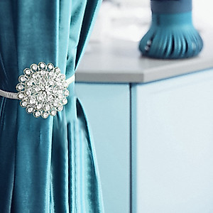 4 Packs Curtain Magnetic Buckle Spring Window Decoration Curtain Tie Rope for Home Office Decoration (White)