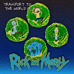 Paladone Rick and Morty 3D Set of 4 Drink Coasters, Multi Colored, 4 Count