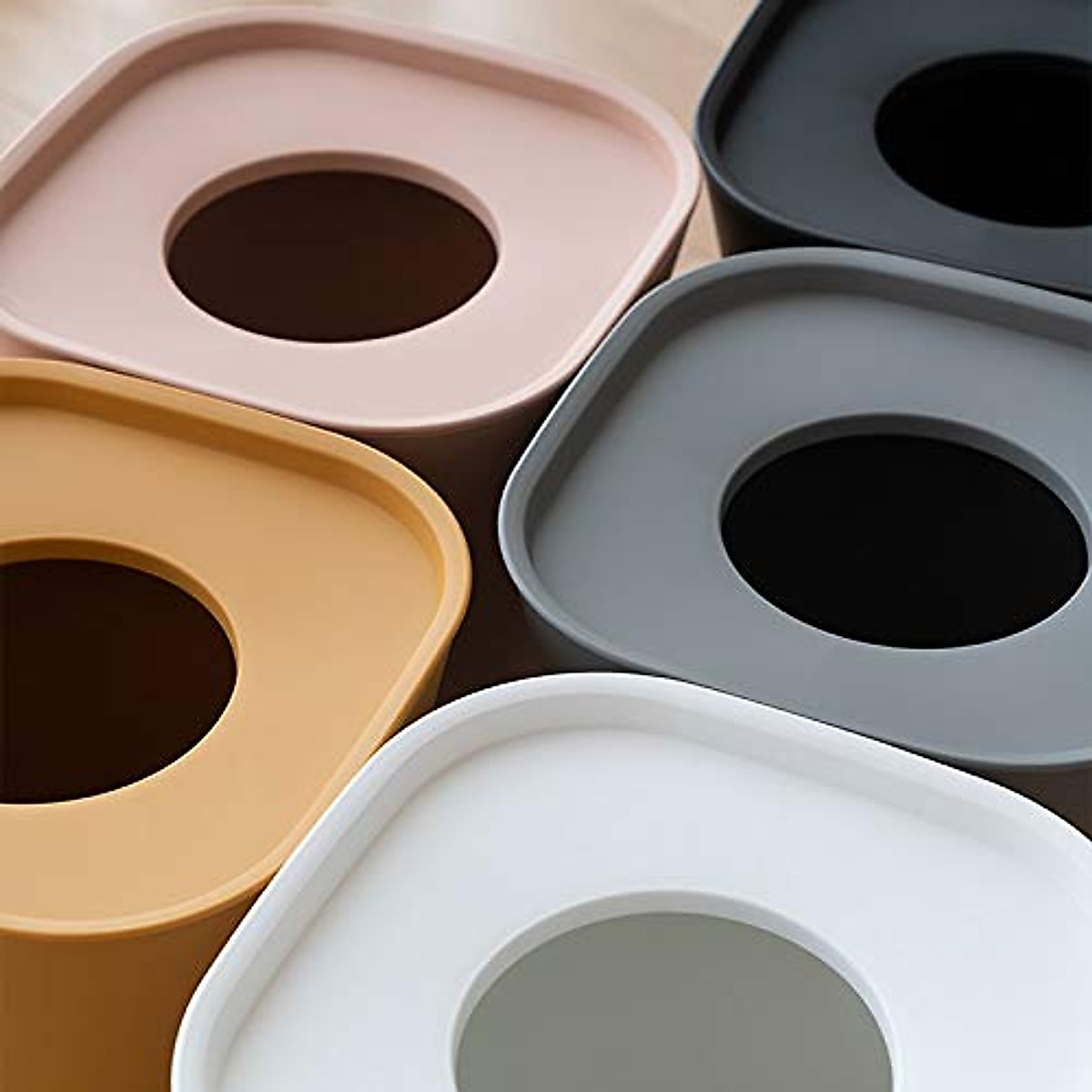 UNNIQ Trash can, Garbage Bin Household PP Material Trash Bin with Gland Placed in The Living Room Kitchen Bedroom (Color : Black)