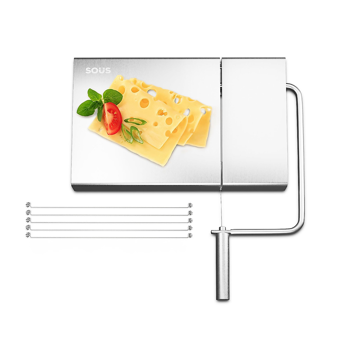 Sous Kitchen Cheese Slicers For Block Cheese - Cheese Cutter With Wire For Precise Cutting Experience - Foldable Wire Cheese Slicer - Rust Proof Cheese Slicer Wire - Dishwasher Safe Wire Cheese Cutter