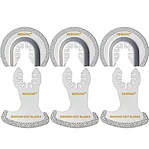 HEMUNC 6Pcs Diamond Oscillating Tool Blades, Multi Tool Mortar Cutting Saw Blades Precise for Grout Removal and Soft Tile Cut