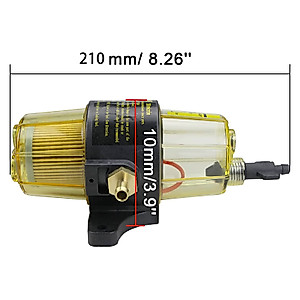 Coimoviol UF-10K Fuel Filter Water Separator Assembly Compatible with Marine Outboard Motor Mercury Yamaha Suzuki Tohastsu Outboard Engine, Universal Filter with Wrench and Extra Filter Element