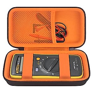 Elonbo Carrying Case for Fluke 101/106/107 Handheld Digital Multimeter, Portable Meter Equipment Travel Holder Tool Pouch, Mesh Pocket Fits Test Lead, Wire Cable Plug Connector, Black