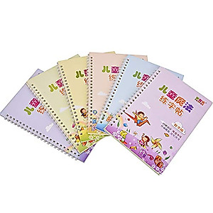 Magic Practice Copybook, Reusable Practice Calligraphy Tracing Book Set with Chinese, English, Painting, Spelling, Digital, Math