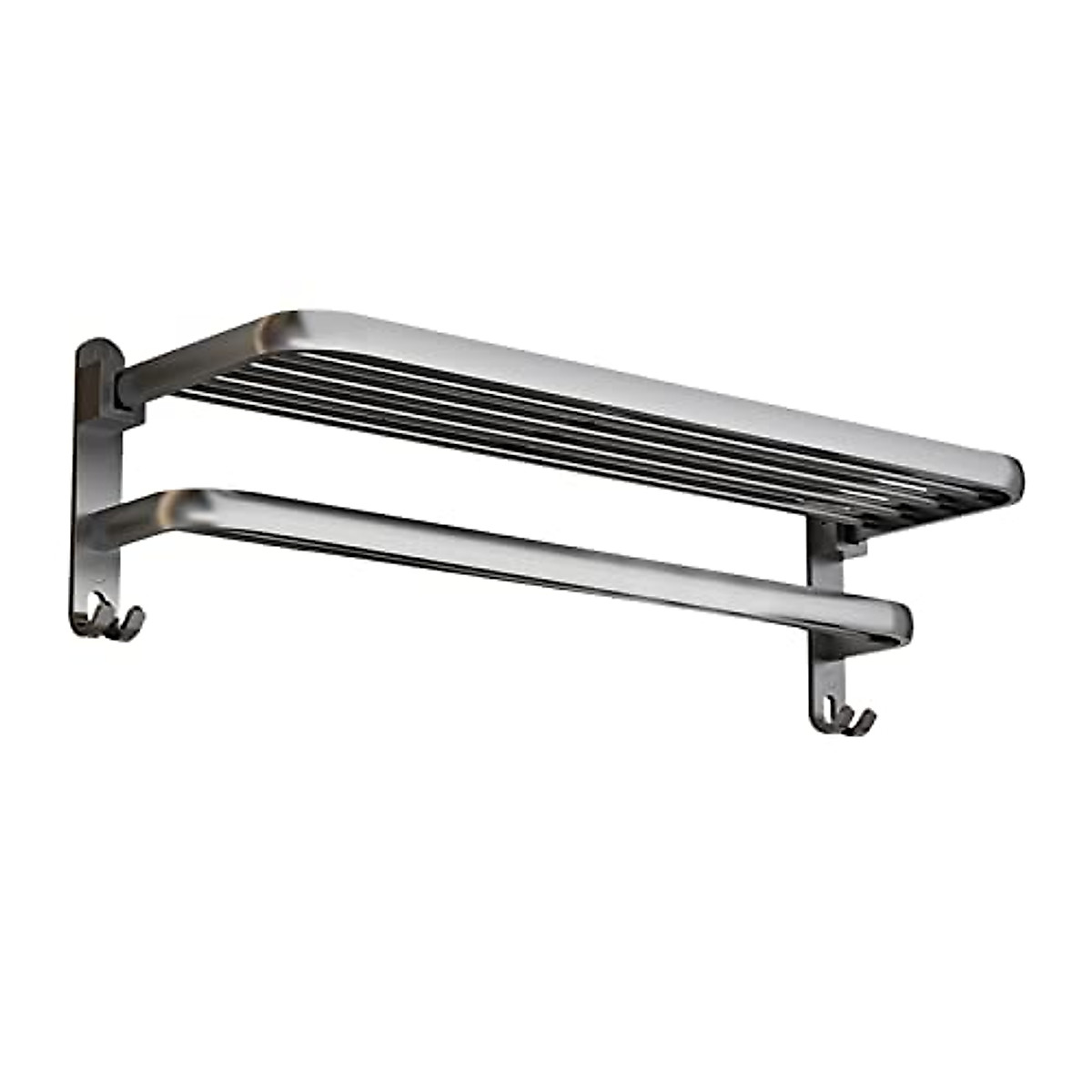 Bathroom Towel Rack Towel Shelf Bathrobe with Hooks Storage Towel Holder Hanger for Kitchen, Lavatory, Laundry Room, Hotel, 15.75x8.27x7.36inch