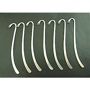 Housweety 15 Pcs Silver Plated Bookmark with Loop 86mm