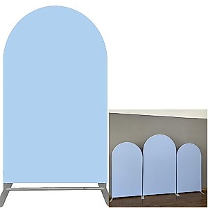 FiVan Arched Backdrop for Birthday Wedding Banquet Bridal Baby Shower Party Decoration Arch Wall Stretchy Fabric Cover Photography Background 2.5x6ft Light Blue Solid Color Background Props