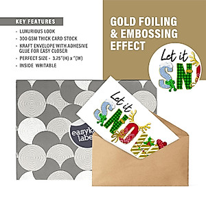 easykart labels 18 Christmas Cards Assortment with Envelopes & Sealing Stickers,Holiday Theme 6 Designs with Foiling & Emboss Effect,7.25" x 3.75" For Friends, Family and loved Ones
