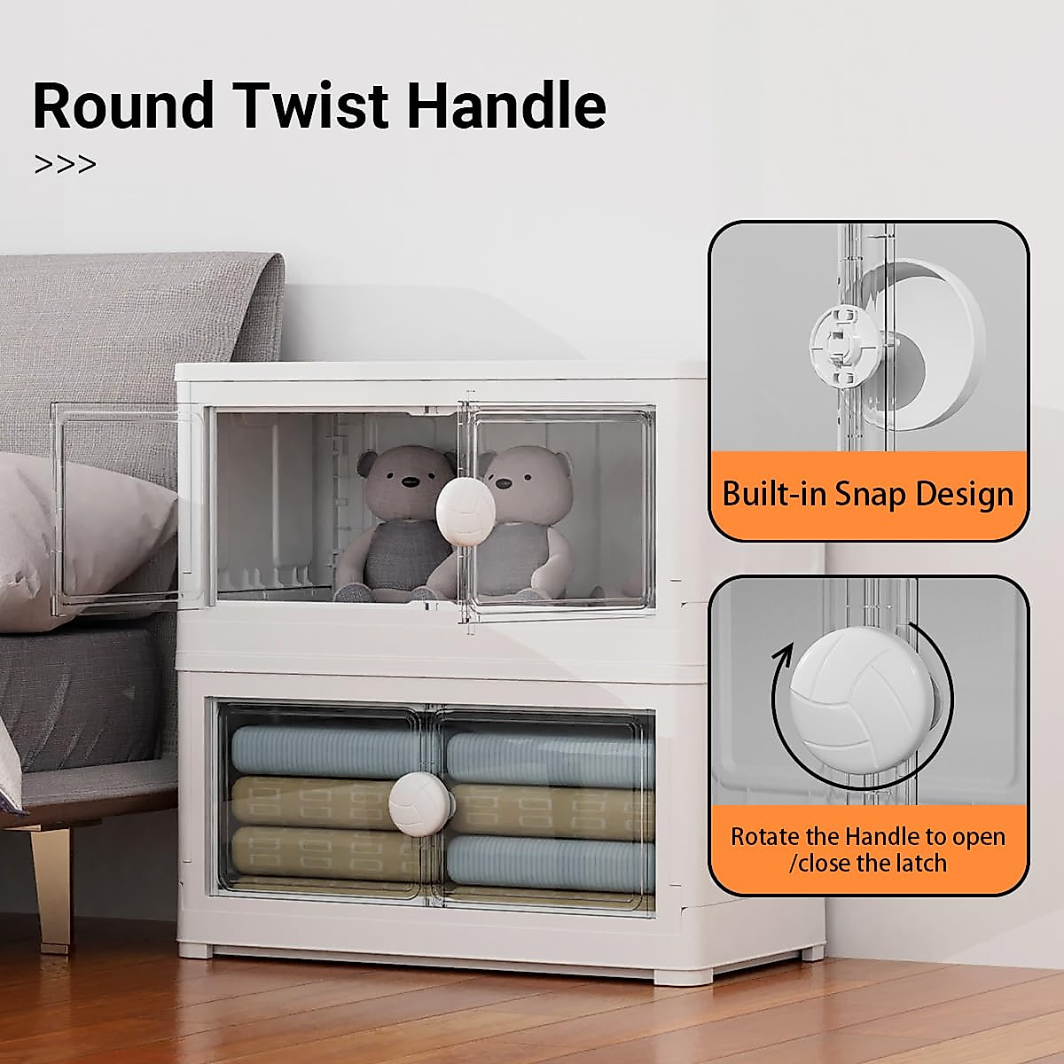 MQmaiqing Storage Bins with Lids, Large Plastic Storage Container, Clear Stackable Storage Bins, Organization and Storage Drawers, Containers for House Organizing, 27Gal, 4 Pack