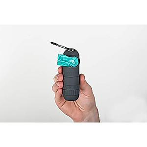 KONG HandiPOD - Mini Flashlight Dispenser - Dog Waste and Small-Sized Poop Bag Dispenser with Built-in Flashlight - Includes Leash Clip - Light Grey - Small