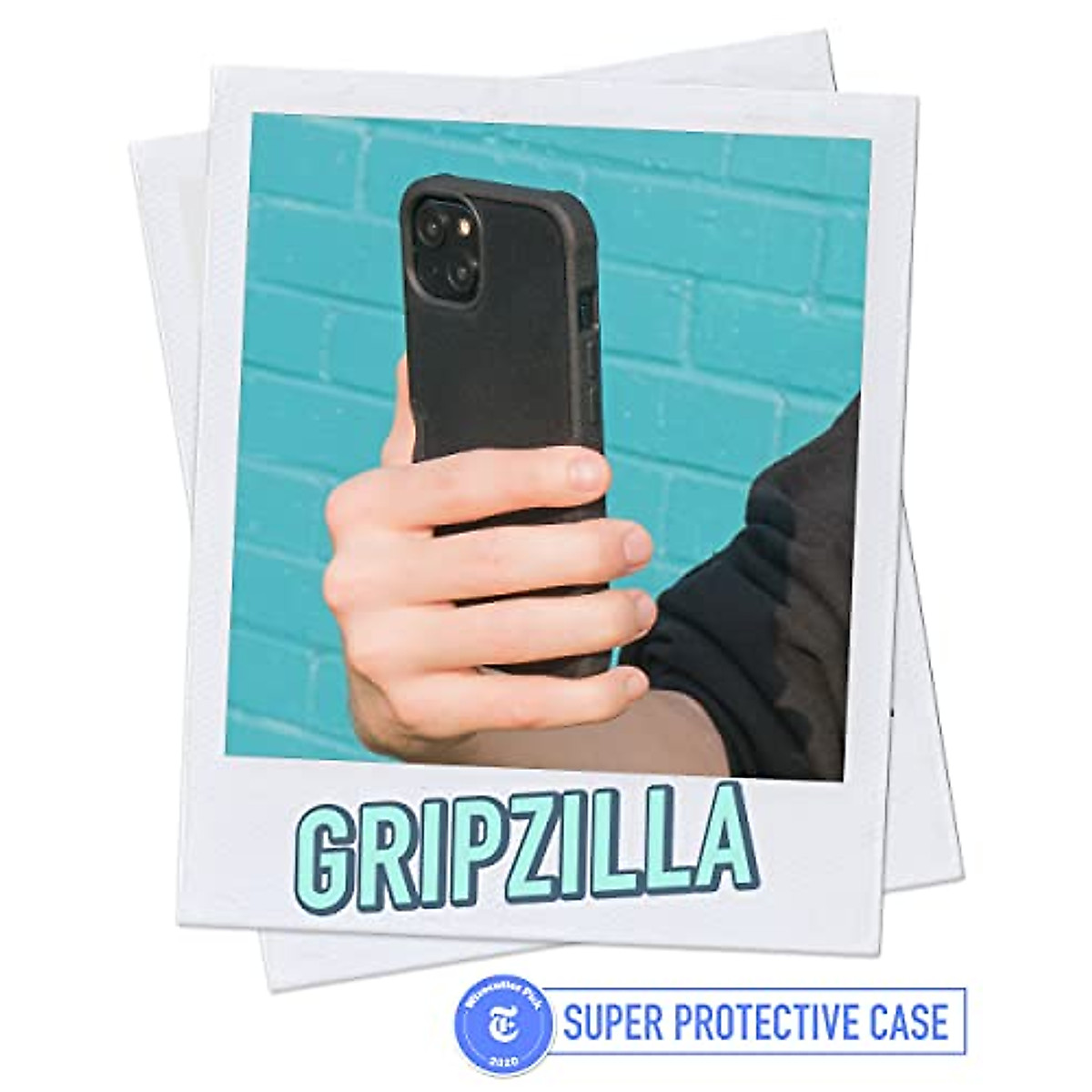Smartish iPhone 13 Protective Case - Gripzilla Compatible with MagSafe [Rugged + Tough] Armored Slim Cover with Drop Protection - Black Tie Affair