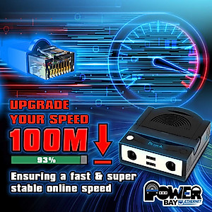 Brook Power Bay Ethernet - Portable, Fast Charging, Dock Stand, Docking Station for Nintendo Switch, Built-in Ethernet Port and GameCube Controller inputs, Supports HDMI Output, Stable Network Connect