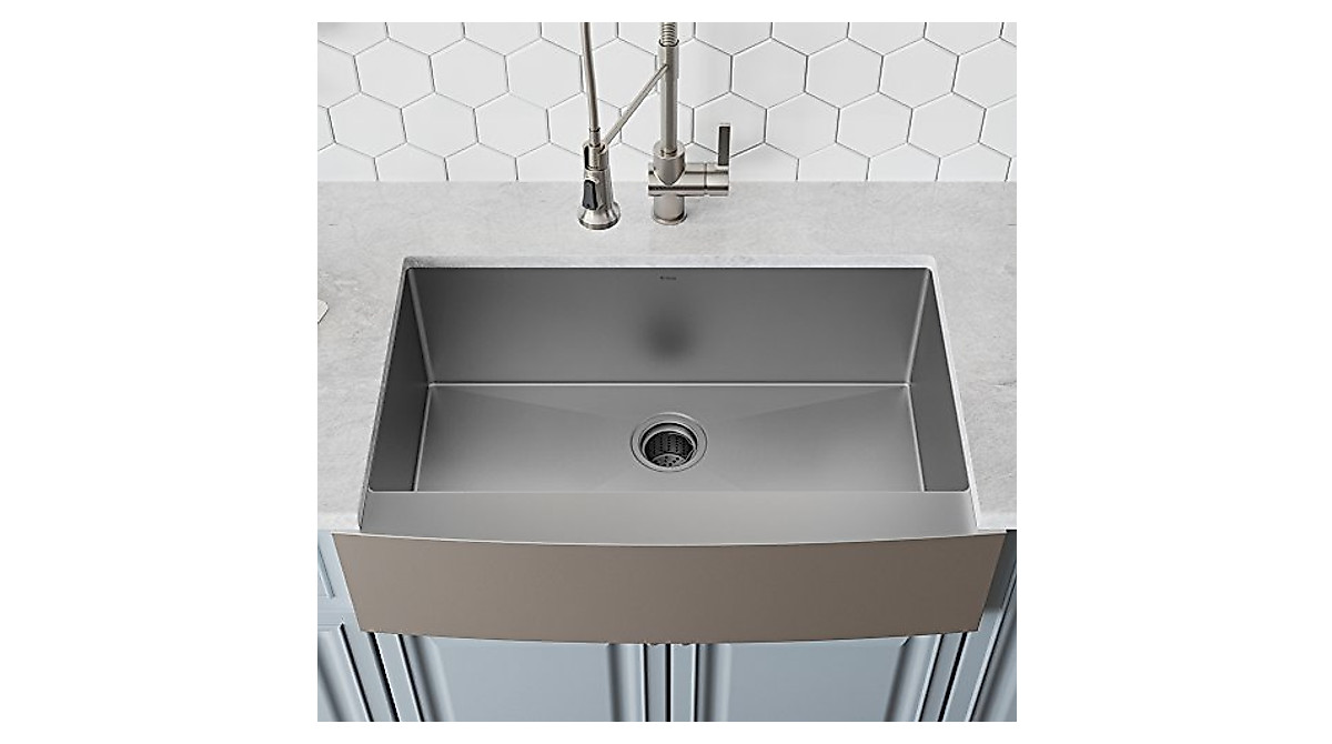 Kraus KHF200-33 Stainless Steel Farmhouse Sink - 33 Inch, Durable and Quiet