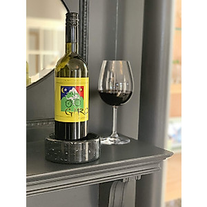 Fox Run Black Marble Wine Stand, 5 x 5 x 2 inches,48757