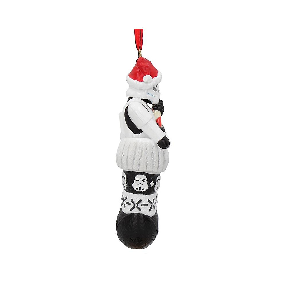 Nemesis Now B5779U1 Stormtrooper in Stocking Hanging Ornament, White, Christmas, 11.5cm