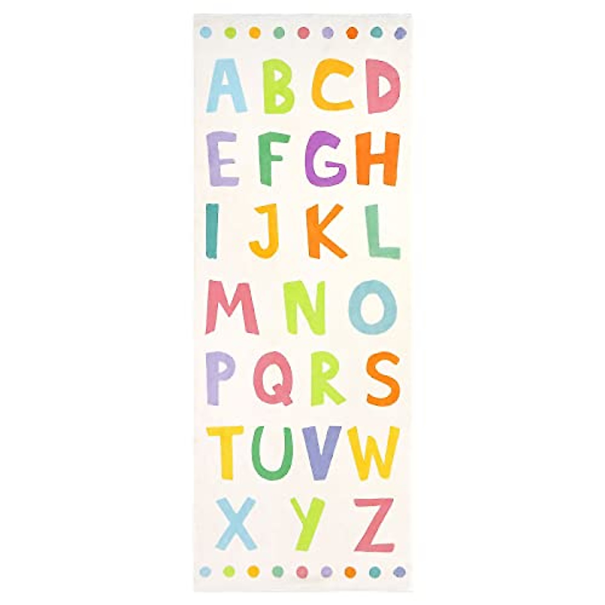 Topotdor Alphabet Kids Rug,Colorful Educational ABC Nursery Rug Ultra Soft Washable Rainbow Rugs for Bedroom Playroom Classroom,28"x70"