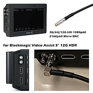 HangTon 4K 12G SDI Video Cable HD Micro BNC to Standard BNC for Blackmagic Video Assist 5" Monitor Micro Studio Camera 4K G2 ATEM 12G-SDI 6G-SDI 2160p60 4K30 30cm
