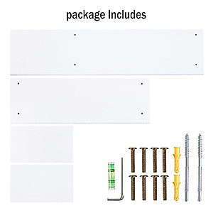 AUYKBVK Large Floating Bookshelf,Floating Shelf White,Wall Mounted Floating Shelves Farmhouse Bathroom Bedroom Kitchen Living Room,Toys and Books Storage Organizer Bookshelves Nursery Book Shelves