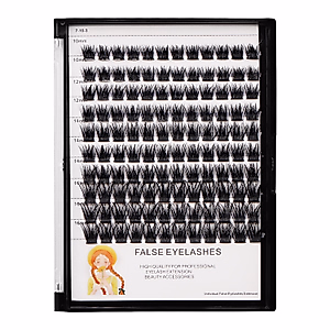 Bodermincer 120pcs 8-10-12-14mm Mixed,10-12-14-16mm Mixed Wide Cluster Clusters Individual Lashes Professional Makeup Individual Cluster EyeLashes Grafting Fake False Eyelashes Eyelash Extension