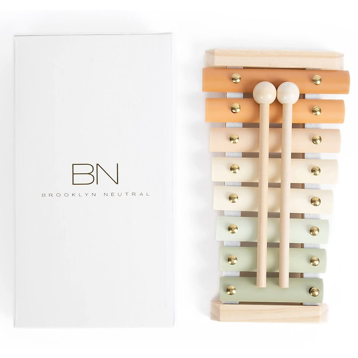 Brooklyn Neutral Xylophone, Montessori Musical Toy for Toddlers and Young Kids with a Modern Boho Aesthetic, Perfect in a Nursery, Playroom or as a Gender Neutral Baby and Birthday Gift