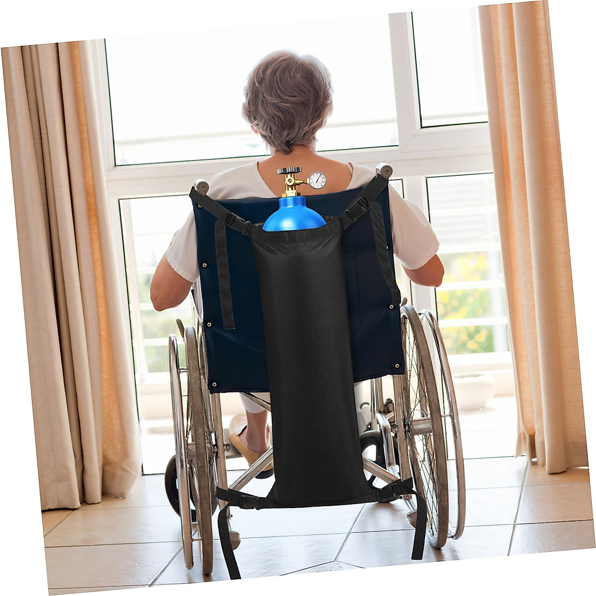 Cabilock Wheelchair Oxygen Holder Oxford Cloth Bag Oxygen Cylinder Holder Oxygen Tank Pouch Easy to Carry