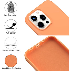 Amytor Designed for iPhone 13 Pro Max Case, Silicone Ultra Slim Shockproof Phone Case with Soft Anti-Scratch Microfiber Lining, [Enhanced Camera Protection] 6.7 inch (Coral)