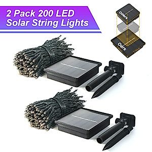 JMEXSUSS 2 Pack Purple Solar Christmas Lights, Total 400 LED 151FT Solar String Lights Outdoor Waterproof, 8 Modes Purple Christmas Lights for Outside Tree Patio Party Christmas Halloween Decorations