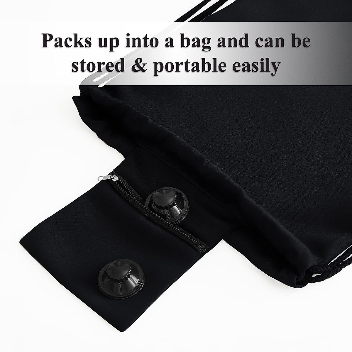 StangH Blackout Blind Shades for Curtain Liners - Temporary Travel Portable Adjustable Light Blocking Curtains for Car/Bay/Roof Window/Sliding Door/Nursery, Black, W51 x L78, 1 Panel