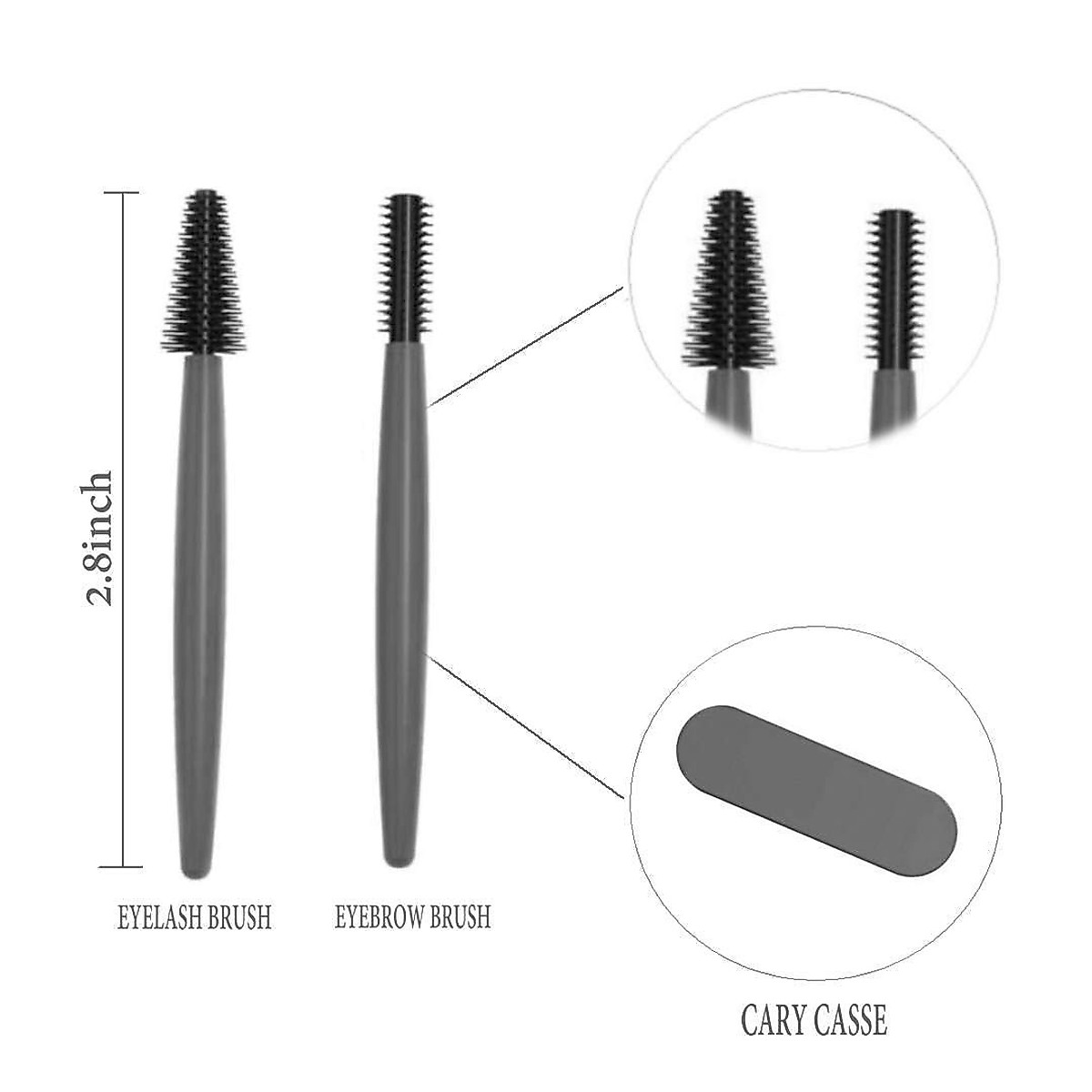 Aitakl Reusable Eyelash Brush, Silicone Eyelash Brush 2 Pcs with Portable Case(Grey)