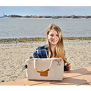 Florida Coast RB 15002 Leather Trim Tool Tote Natural Cotton