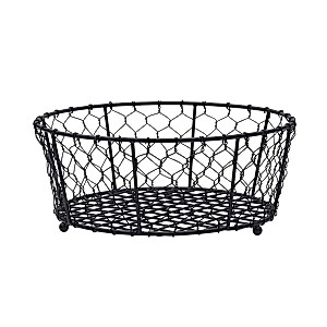 Gourmet Basics by Mikasa Farmer's Market Centerpiece Fruit Storage Basket, 10-Inch, Black