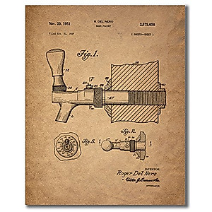 Beer Patent Wall Art Prints - Set Of 6 (8 Inches By 10 Inches) Vintage Bar Photos