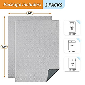 2 Packs Waterproof Dog Blankets Washable for Large Dog, All-Round Protector for Pets, Soft Reversible Dog Blankets Anti Scratches Dirty for Bed Couch Sofa Furniture (54"×82", Light/Dark Grey)