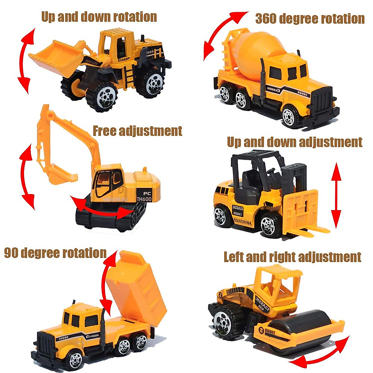 19 Pack Construction Toys，Mini Diecast Cars Play Sets Dumper,Bulldozers,Forklift,Tank Truck,Asphalt Car,Excavator,Engineering Worker,Construction Traffic Sign Set Toy for Kids Boys and Girls