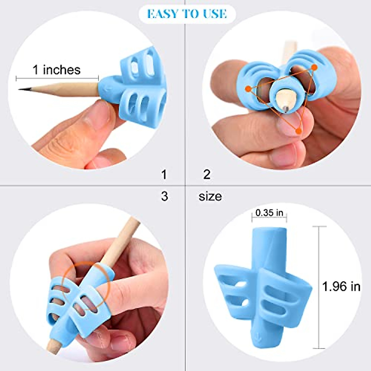 3Pack Pencil Grips for Kids Toddlers 2-4 Years Handwriting Posture Correction Training Writing Aid Tools, Pencil Grippers Holder for Kindergarten Classroom, Preschoolers, Beginning Writer Special Need