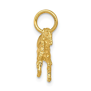 Solid 14k Yellow Gold Unicorn Charm Pendant (14mm x 16mm)