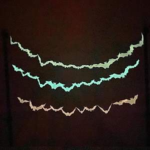 Forbidden Road 12 Pieces Bats Decoration Glow in The Dark Bat Stickers 3D DIY Bats Decor Luminous Bats Wall Decor Bats Decor Wall Stickers Bat Decals (12pcs, Green)