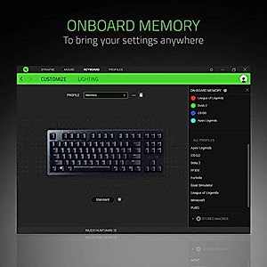 Razer Huntsman Tournament Edition TKL Tenkeyless Gaming Keyboard: Linear Optical Switches Instant Actuation - Customizable Chroma RGB Lighting, Programmable Macro Functionality - Matte Black (Renewed)
